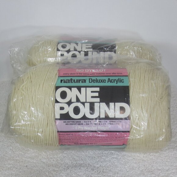 Caron | Office | Caron Yarn Lot Of 2 Cream 4 Ply Natura Deluxe Acrylic ...